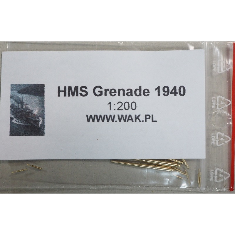 HMS "Grenade" - the British destroyer - turned metal artillery barrels